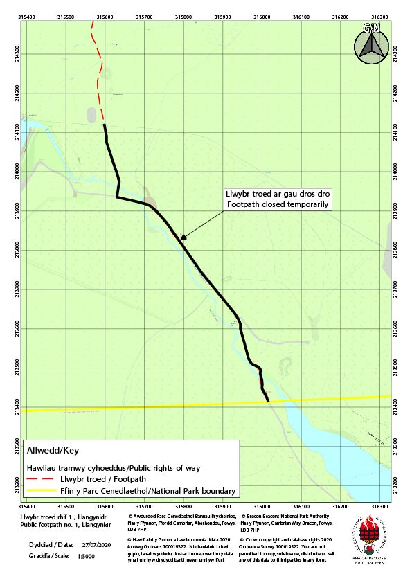 Cau hawliau tramwy dros dro | Bannau Brycheiniog National Park Authority