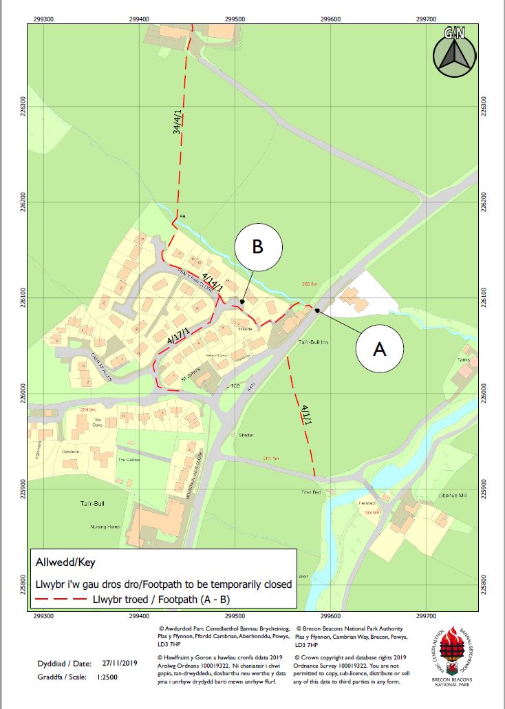 Temporary rights of way closures | Brecon Beacons National Park Authority